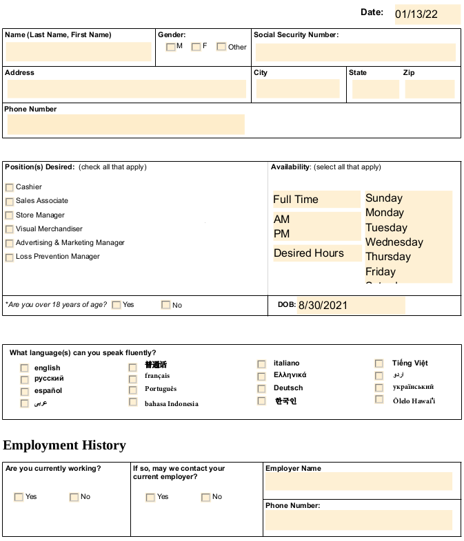 Mapping Fields PDF Forms Filler